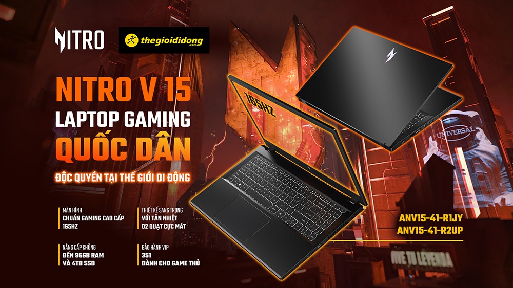 Acer Nitro V 15 AMD Gaming cốt lõi - Hiệu năng bứt phá - Nâng cấp cực khủng