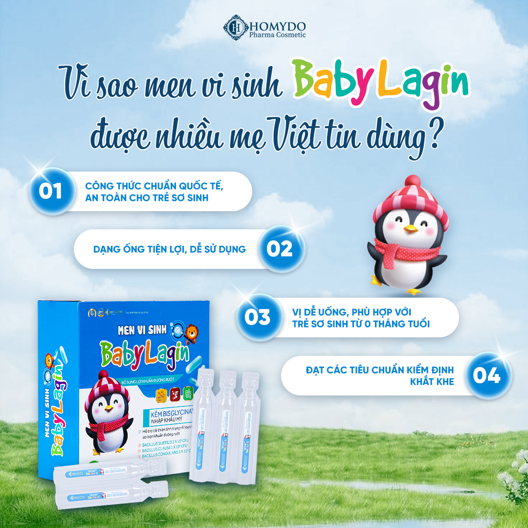 Vì sao men vi sinh Baby Lagin được nhiều mẹ Việt tin dùng