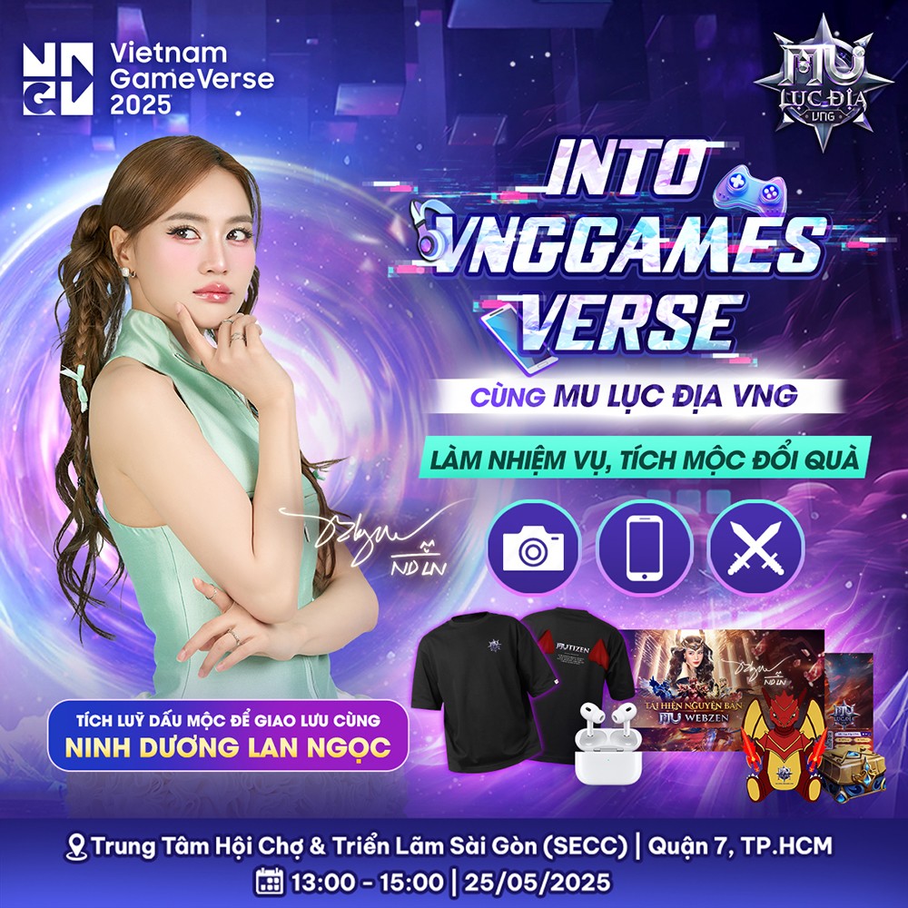 MU Lục Địa VNG cùng diễn viên Ninh Dương Lan Ngọc xuất hiện tại GameVerse 2025