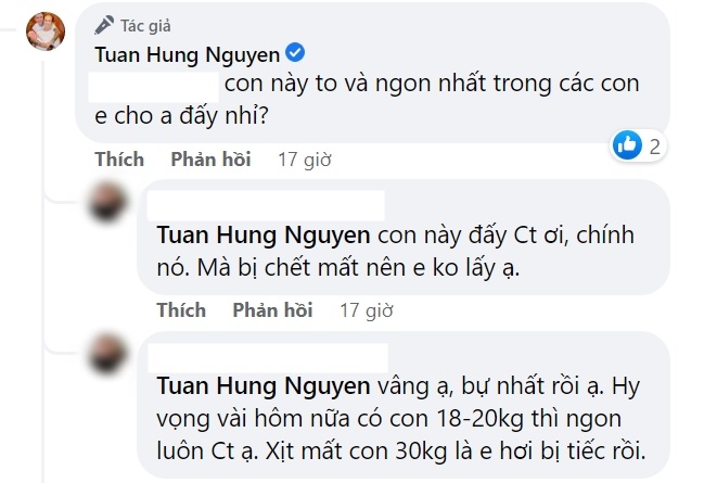 Tuấn Hưng khoe cá khủng và thịt chuột được cho Vợ Chủ tịch rủ nhậu tối ...