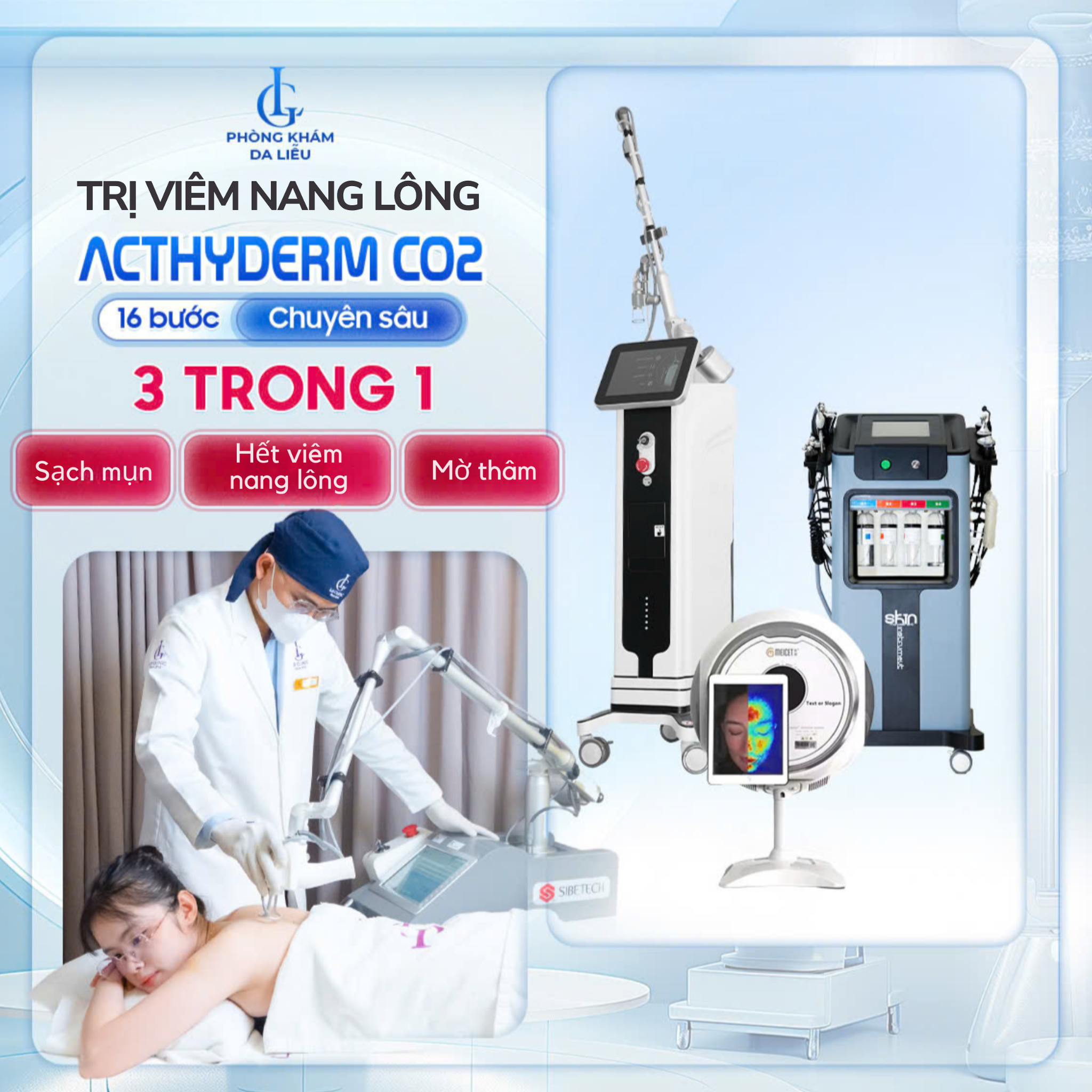 Acthyderm CO2 - Bước tiến đột phá điều trị viêm nang lông body, không ...
